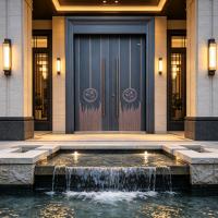 China Modern Aluminum Entrance Door Customized Exterior Front Entry Door for Villa Apartment & Outdoor Use with Security Features for sale