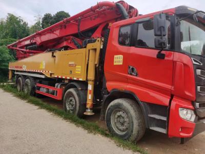 China 2020 56m National Standard Concrete Pump Truck Parts Diesel Engine Power Source White Yellow Red Colors 350bar Pressure for sale