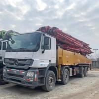 China 2018 Remote Controlled Diesel Concrete Pump Truck Parts In White Yellow And Red Colors 350bar Pressure Rating for sale