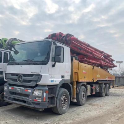 China 2018 Remote Controlled Diesel Concrete Pump Truck Parts In White Yellow And Red Colors 350bar Pressure Rating for sale