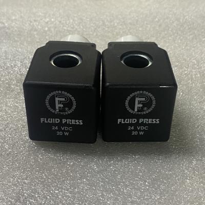 China Black Square Coil Fluid Press 24VDC National Standard Certified Sany Zoomlion Putzmeister Concrete Pump Parts for sale