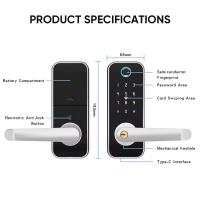 China Zinc Alloy Smart Front Door Lock Bluetooth Digital Keypad Door Lock 35mm - 55mm for sale