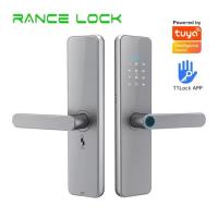 China Customized Tuya Smart Door Lock Black / Grey Digital Password Door Lock With Cloud Data Storag for sale