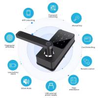 China Tuya Intelligent Fingerprint Door Lock Aluminum Alloy Wifi Entry Door Lock 35mm - 60mm for sale