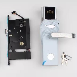China High Security Wifi Door Handle Lock Sliver Smart Door Lock For Hotel for sale