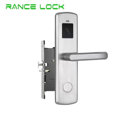 China 8015MF Smart Handle Door Lock Silver RFID Door Lock For Hotels for sale