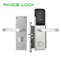China ANSI Mortise Hotel Door Lock Silver Smart Lock With Handle for sale