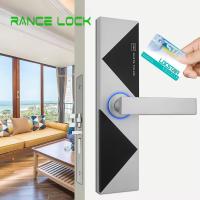 China Stainless Steel Electronic Door Handle Lock Black Wireless Door Lock for sale