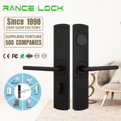 China Aluminum Alloy Wifi Door Lock 35mm - 55mm Smart Fingerprint Door Lock  Black for sale