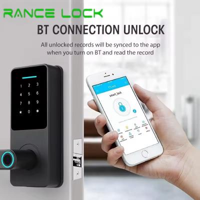 China Keyless Tuya Wifi Lock Tuya 35mm - 60mm Fingerprint Door Lock For Hotel for sale