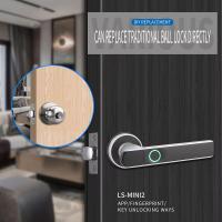 China Zinc Alloy Fingerprint Door Lock Black Code Handle Lock Mini With Single Latch for sale