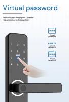 China Digital Fingerprint Door Lock Waterproof Tuya Smart Fingerprint Lock Black for sale