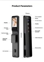 China Palm Vein Recognition Video APP Control Smart Mortise Lock with Cylinder Deadbolt for sale