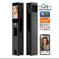 China 3D Face Recognition Fingerprint Door Lock Passcode IC Card & Key Video Doorbell for sale