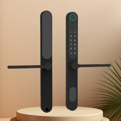 China Biometric Keyless TUYA Smart Lock for 35MM Panel Aluminum Sliding Glass Door for sale