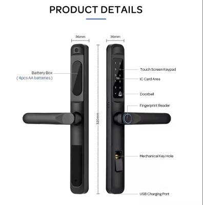China Aluminum Alloy TUYA Smart Lock Waterproof for Home Hotel 30-75MM Door for sale