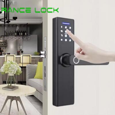 China Door Fingerprint WiFi Bluetooth Lock Digital Black 154*63*24mm for sale