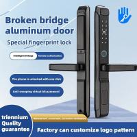 China Waterproof Wifi APP Remote Double Sided Broken Bridge Aluminum Door Lock for sale