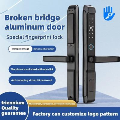 China Waterproof Wifi APP Remote Double Sided Broken Bridge Aluminum Door Lock for sale