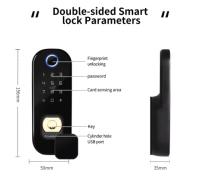 China Anti Pick Frame Swing Glass Door WiFi Smart Door Lock With Low Power Alarm for sale