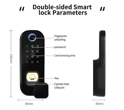 China Anti Pick Frame Swing Glass Door WiFi Smart Door Lock With Low Power Alarm for sale