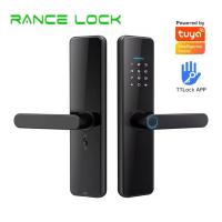China Tuya Wifi Electronic Door Lock 35mm - 55mm Smart Card Door Lock Password Key Unlock for sale