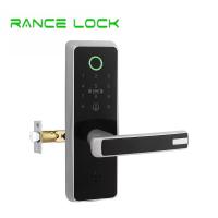 China 35mm - 60mm Fingerprint Scanner Door Lock Black Wifi Hotel Lock TTlock for sale