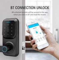 China Aluminum Alloy Biometric Access Door Lock Security Smart Bathroom Lock 178*65*26mm for sale