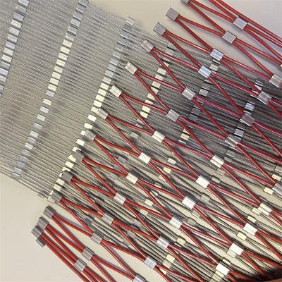 China Decorative Ferrule Wire Rope Mesh 20x35mm- 70x121mm Stainless Steel Rope Mesh for sale