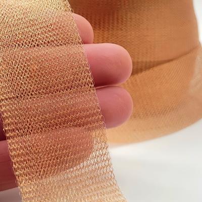 China 0.18Mm Copper Knitted Wire Mesh Rolls 5 Inch Width 32 Ft Length for sale
