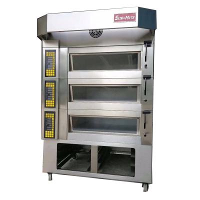 China Europen Type 3 Layers 12 Plates Electric Deck Oven , Bread Convection Electric Oven for sale