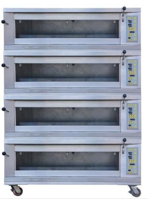 China Sun Mate Bread Making Machine 4 Deck 8 Trays Electric Bread Pizza Baking Oven Bakery Gas Deck Oven for sale