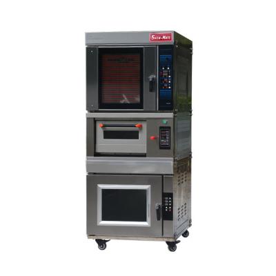 China 3 in 1 Combination Oven Hot Air Circulation Bread Convection Oven with 1 Deck 1 Tray Baking Oven and 10 Trays Proof for Bread Shop or Supermarket for sale
