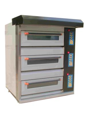 China 3 Deck 6 Trays Commercial Aluminum Coated Steel Chamber King Series Electric Oven for sale