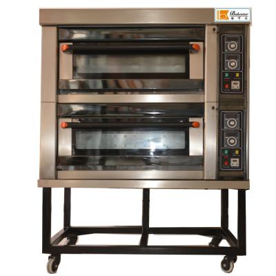 China Commercial Industrial Bakery Equipment CE Approved 2 Deck 4 Trays Gas Deck Oven for sale