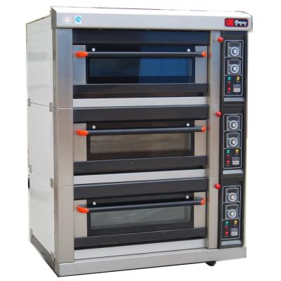 China Furnace 3 Deck 9 Trays Commercial Bakery Gas Electric Deck Baking Pizza Bread Oven for sale