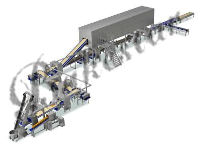 China Ciabatta Bread 1000kg/Hr Baguette Production Line with Chunker for sale
