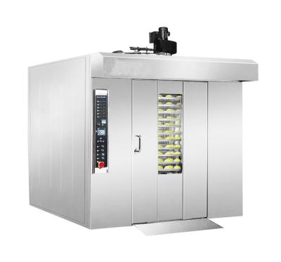 China Gas Diesel Electric Industrial Rotary Oven for Bakery Sale Bread Baking, Italy Commercial 12 16 32 64 Trays Rack Rotary for sale