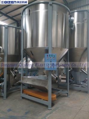 China 8 Ton Vertical Color Dry Mixer Machine 18.5KW Motor Plastic Masterbatch Heated Blender for sale