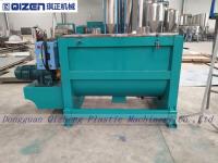 China Recycled Plastic Granulation Horizontal Ribbon Mixer 300KG Air Operated Outlet 600L for sale