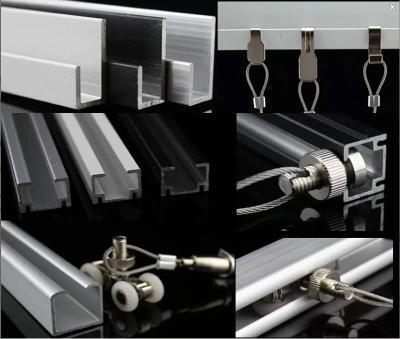 China Aluminum Stell Rails for hanging Arts,Pictures,Wall mouted hanging rails, Ceiling mouted tracking profiles for sale