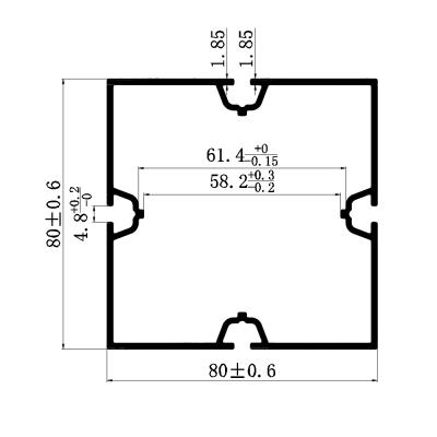 China 80*80MM Maxima Aluminum Profiles For Shell Scheme Stand Tradeshow Booth And Expo for sale