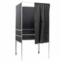 China Custom Size Free Design Aluminum Profile Voting Booth Easy Assemble Collapsible Election Polling Booth With Inner Table for sale