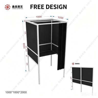 China Custom Size Free Design Aluminum Profile Voting Booth Easy Assemble Collapsible Election Polling Booth With Inner Table for sale