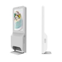 China 21.5 Inch Floor Standing Digital Signage Kiosk with Hand Sanitizer Dispenser 1000ml for sale