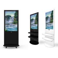 China Floor Standing Digital Signage Advertising Screen Removable Shelf with Wheel for sale