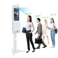 China Floor Standing Temperature Scanner Kiosk Sensor With Hand Sanitizer Dispenser for sale