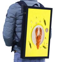 China GPS Human Walking Backpack LCD Touch Screen Digital Signage Advertising Display for sale