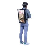 China GPS Human Walking Backpack LCD Touch Screen Digital Signage Advertising Display for sale