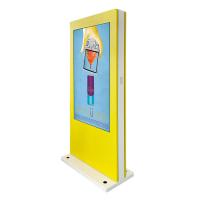 China 55 Inch Outdoor Floor Standing Digital Signage Kiosk 2000cd/m2 High Brightness Advertising Display for sale
